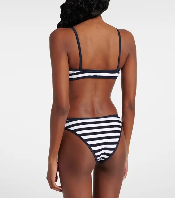 Jade Swim Muse Scoop Striped Terry Bikini Top - Blue