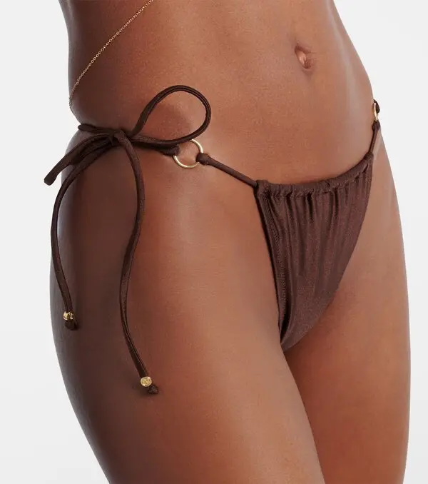 BANANHOT Chain-embellished Bikini Bottom - Brown