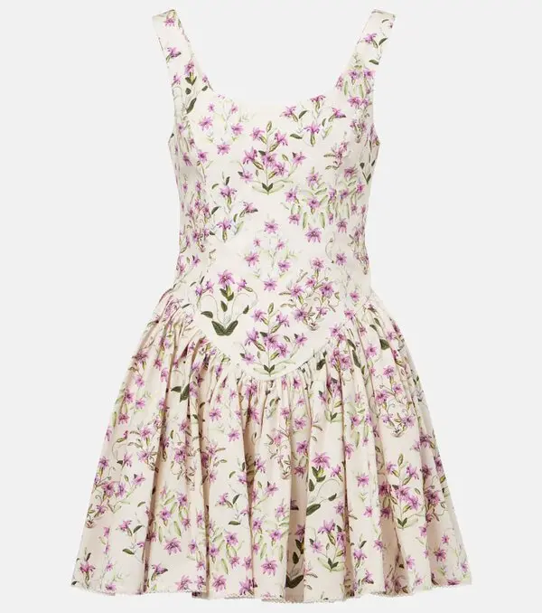 Agua Bendita Floral Cotton Mini Dress - Multicoloured
