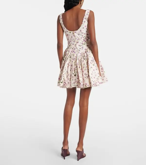 Agua Bendita Floral Cotton Mini Dress - Multicoloured