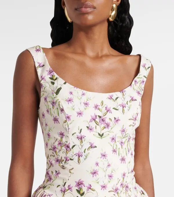 Agua Bendita Floral Cotton Mini Dress - Multicoloured