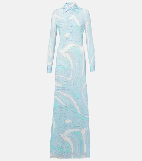 Emilio Pucci Marmo Shirt Dress - Blue
