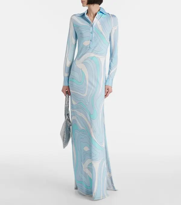Emilio Pucci Marmo Shirt Dress - Blue