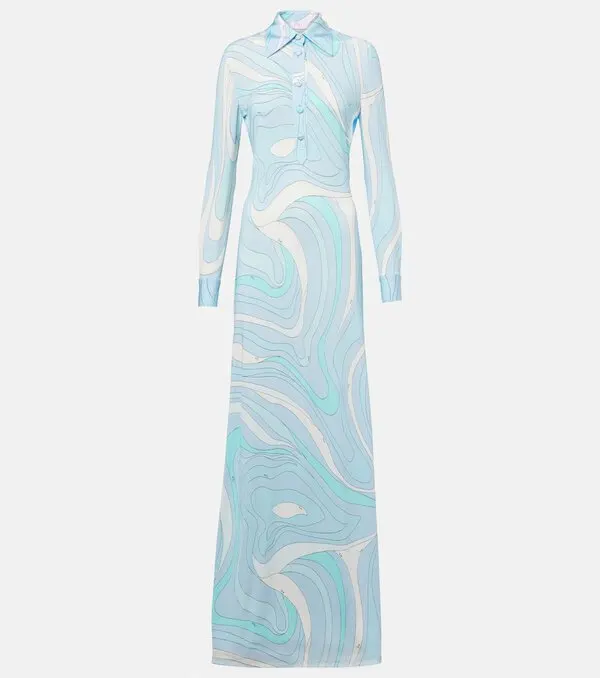 Emilio Pucci Marmo Shirt Dress - Blue