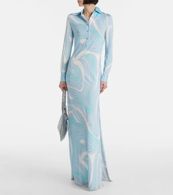 Emilio Pucci Marmo Shirt Dress - Blue