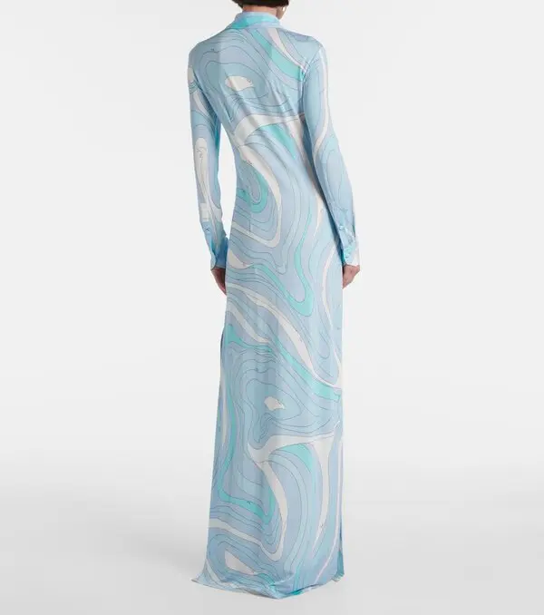 Emilio Pucci Marmo Shirt Dress - Blue