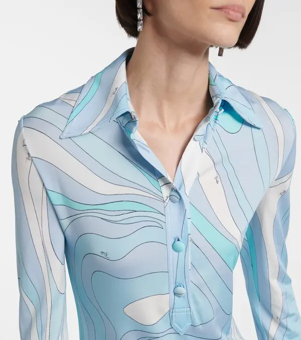 Emilio Pucci Marmo Shirt Dress - Blue
