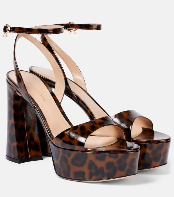 GIANVITO ROSSI Nancy 110 Leopard-print Platform Sandals - Multicoloured