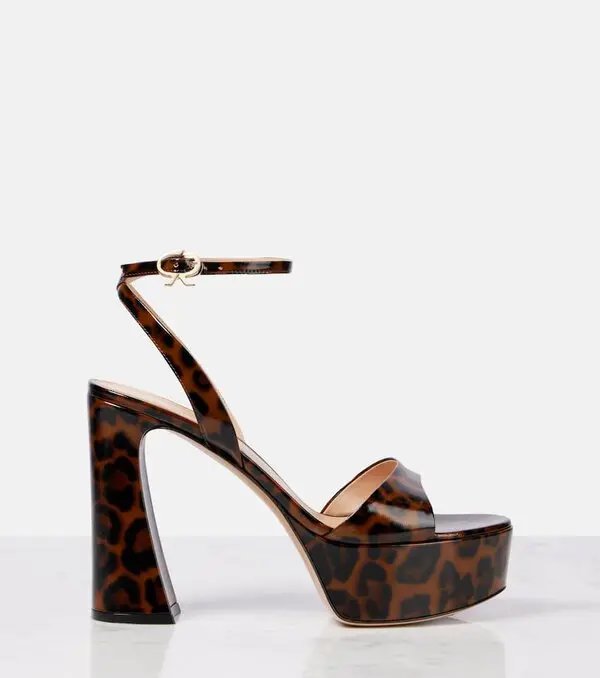 GIANVITO ROSSI Nancy 110 Leopard-print Platform Sandals