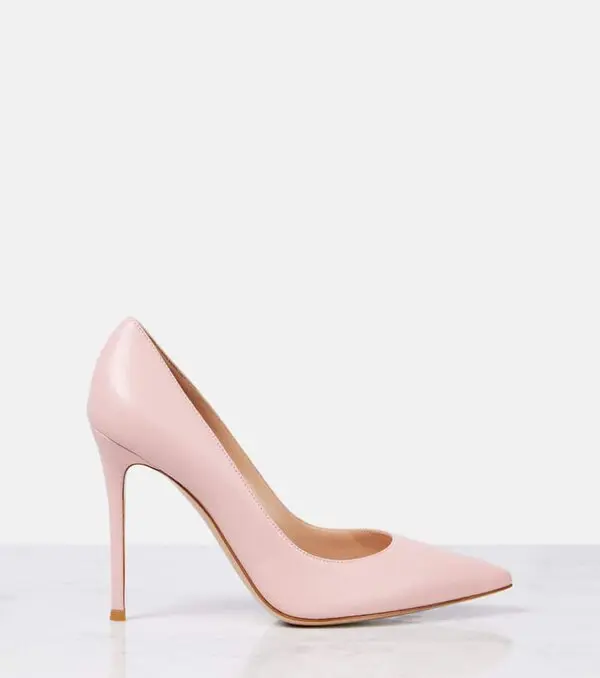 GIANVITO ROSSI 105 Leather Pumps - Pink