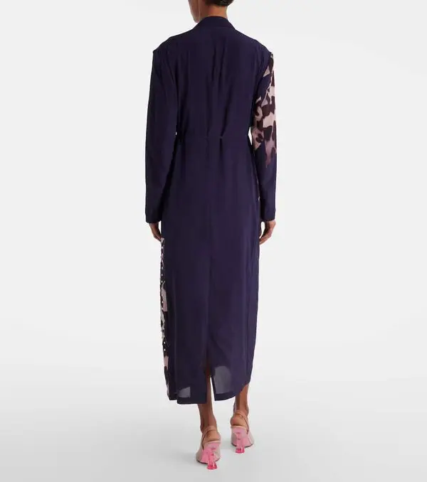 Dries Van Noten Printed Embellished Wrap Dress