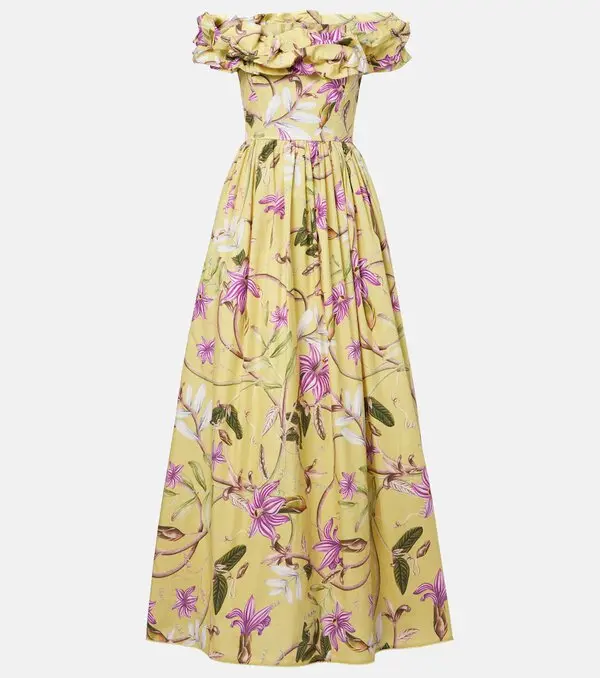Agua Bendita Espliego Floral Cotton Poplin Maxi Dress - Multicoloured