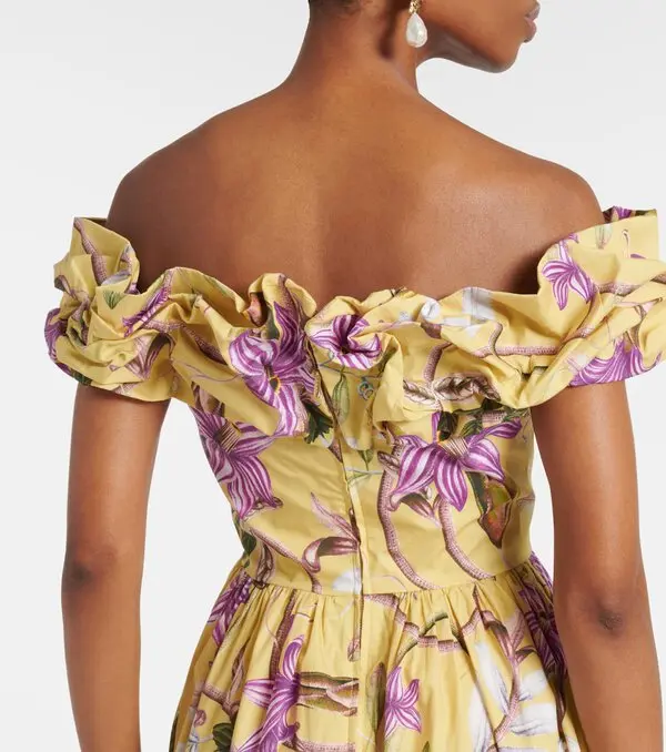 agua by agua bendita espliego floral cotton maxi dress Print Linen Long - Multicoloured - 30% Off Cotton Brunch Dresses | modern elegant bridal party dress Poplin dress delicate hem detailing Options:With Mirror (D#VUKD5GC)