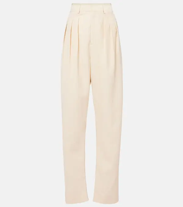 LEMAIRE Wool-blend Gabardine Tapered Trousers - Beige