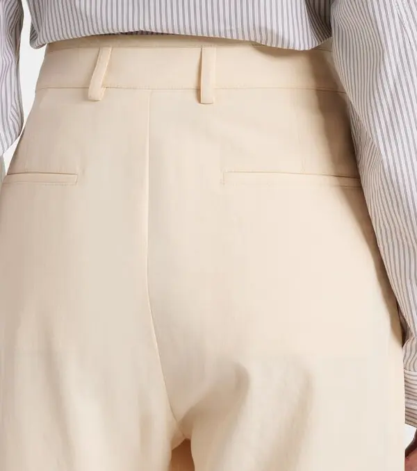 LEMAIRE Wool-blend Gabardine Tapered Trousers - Beige