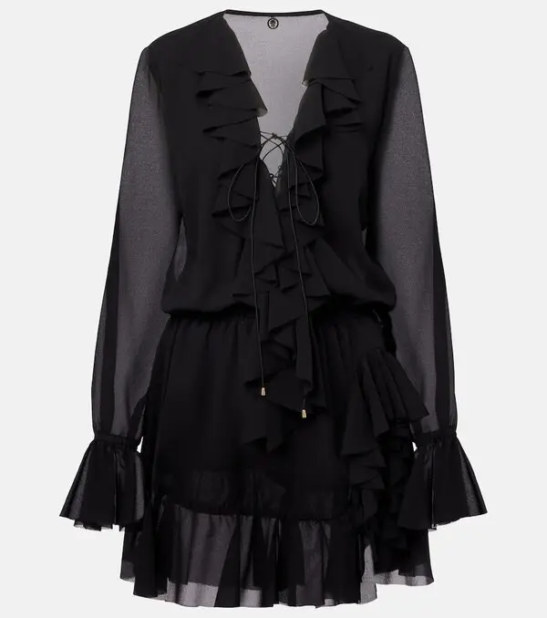 BANANHOT Bellen Ruffled Mini Dress - Black