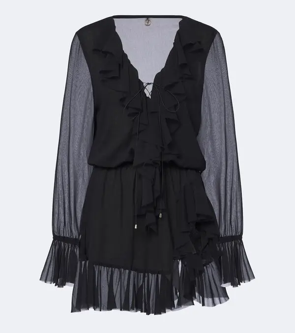 BANANHOT Bellen Ruffled Mini Dress - Black