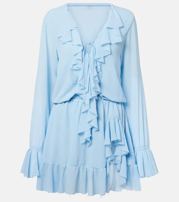 BANANHOT Bellen Ruffled Mini Dress - Blue