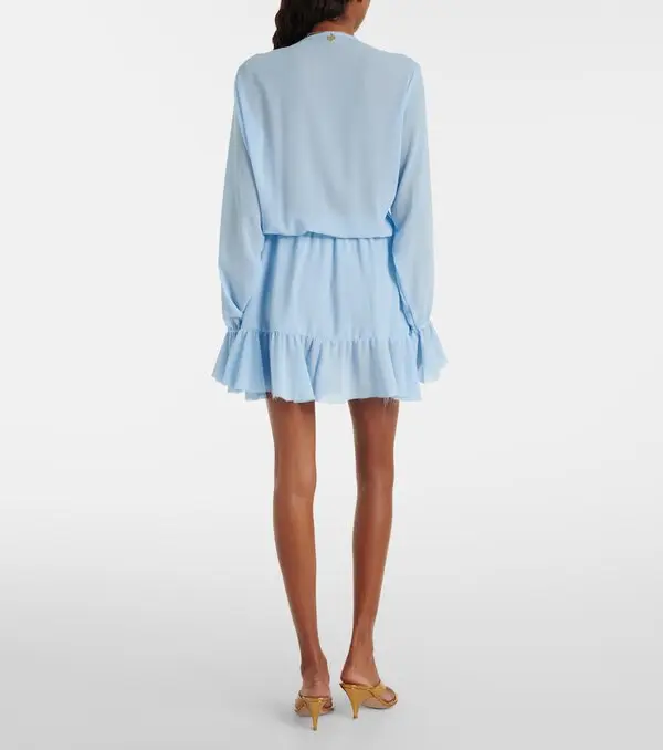 BANANHOT Bellen Ruffled Mini Dress - Blue