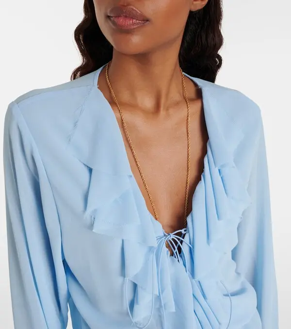 BANANHOT Bellen Ruffled Mini Dress - Blue