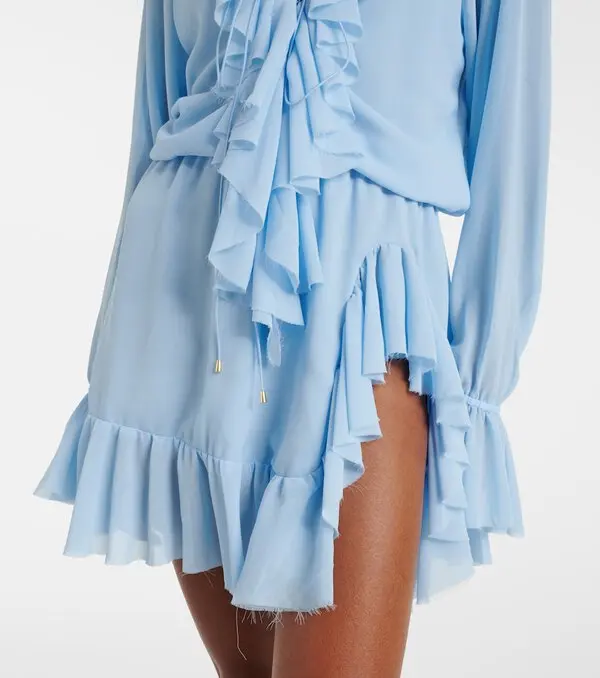 BANANHOT Bellen Ruffled Mini Dress - Blue