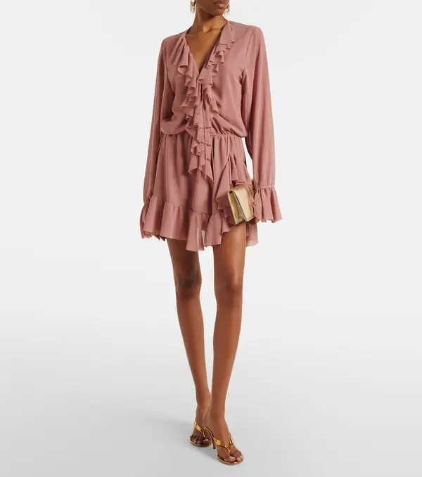 BANANHOT Bellen Ruffled Mini Dress - Pink