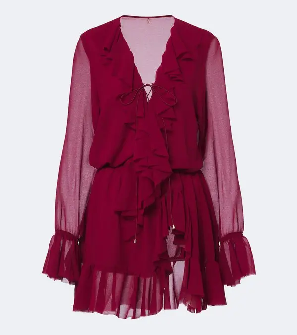 BANANHOT Bellen Ruffled Mini Dress - Red