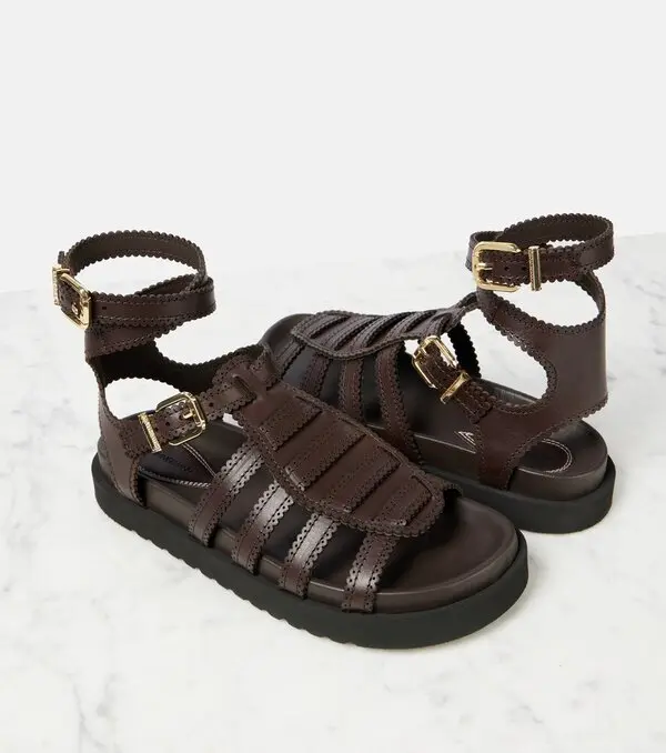 Zimmermann Goldie Leather Gladiator Sandals