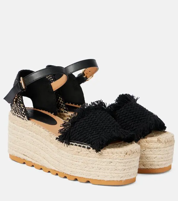 Stella McCartney Gaia Platform Espadrille Sandals - Black