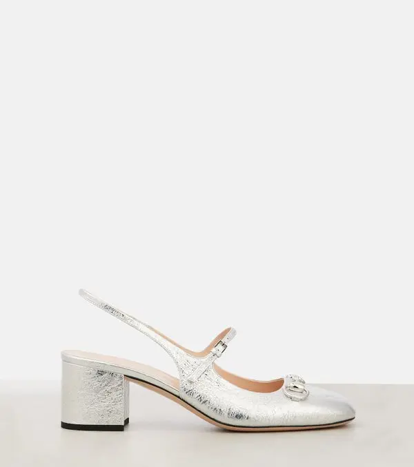 Gucci Horsebit Leather Slingback Pumps