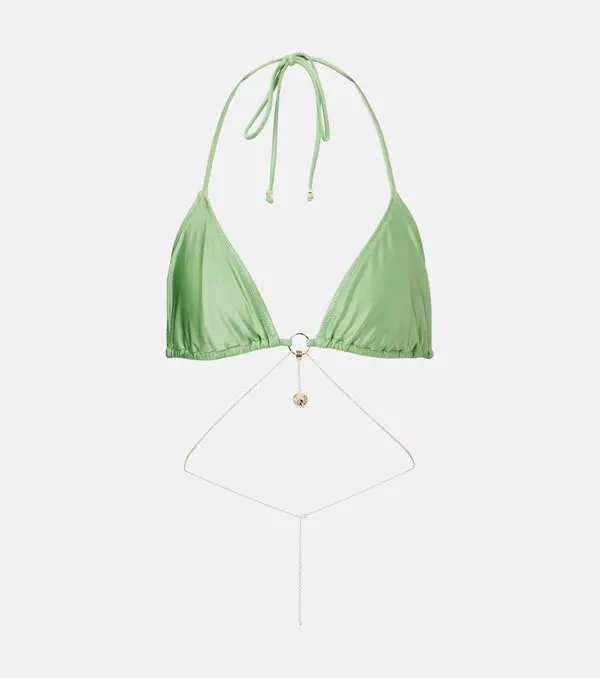 BANANHOT Chain Triangle Bikini Top - Green