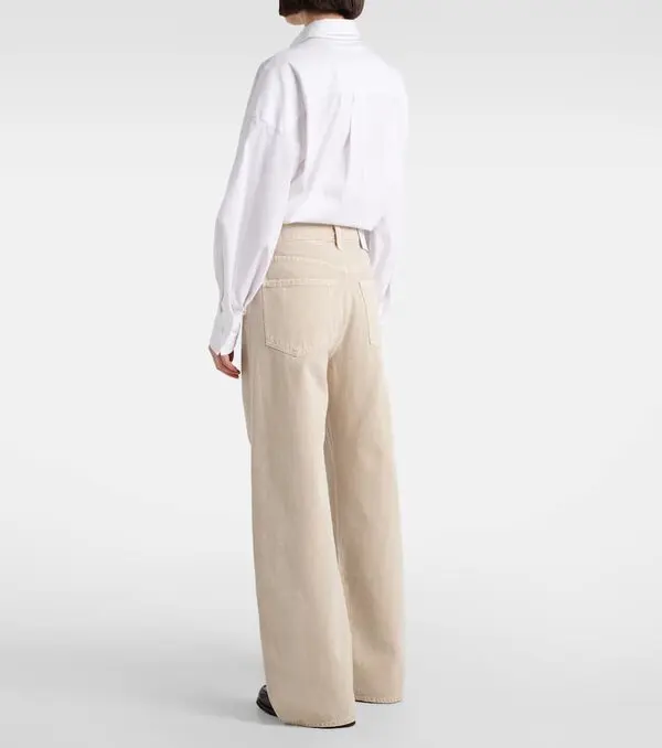 AGOLDE Low Curve Mid-rise Barrel-leg Jeans - Beige