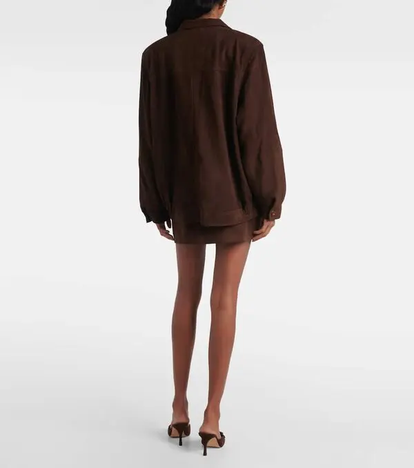 BLAZÉ MILANO Cleo Suede Bomber Jacket
