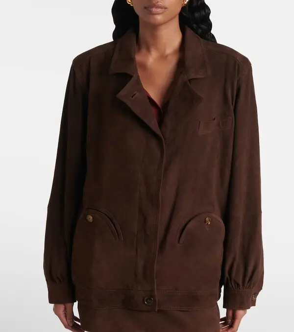 BLAZÉ MILANO Cleo Suede Bomber Jacket