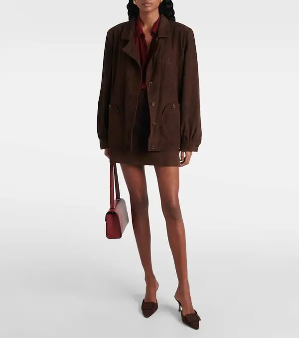 BLAZÉ MILANO Cleo Suede Bomber Jacket