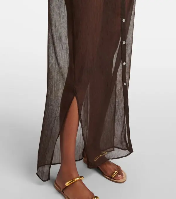 Jade Swim Mika Sheer Shirt Dress - Brown