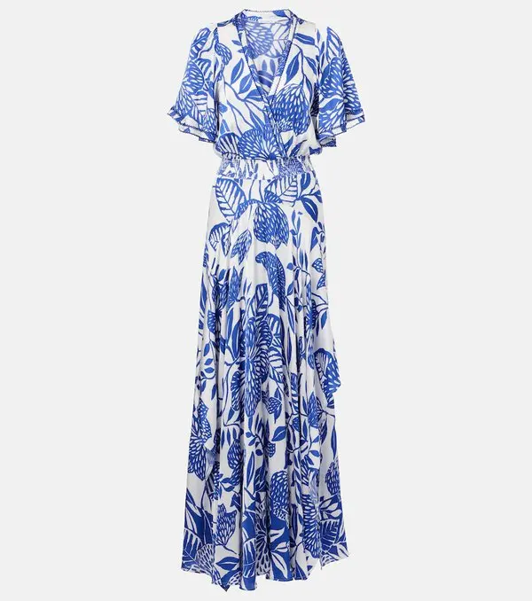 Poupette St Barth Mabelle Satin Maxi Dress - White