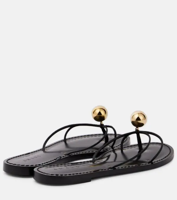 AMANU Malawi Embellished Leather Thong Sandals
