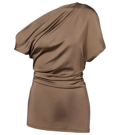 Tove Edel Ruched Draped Top - Brown