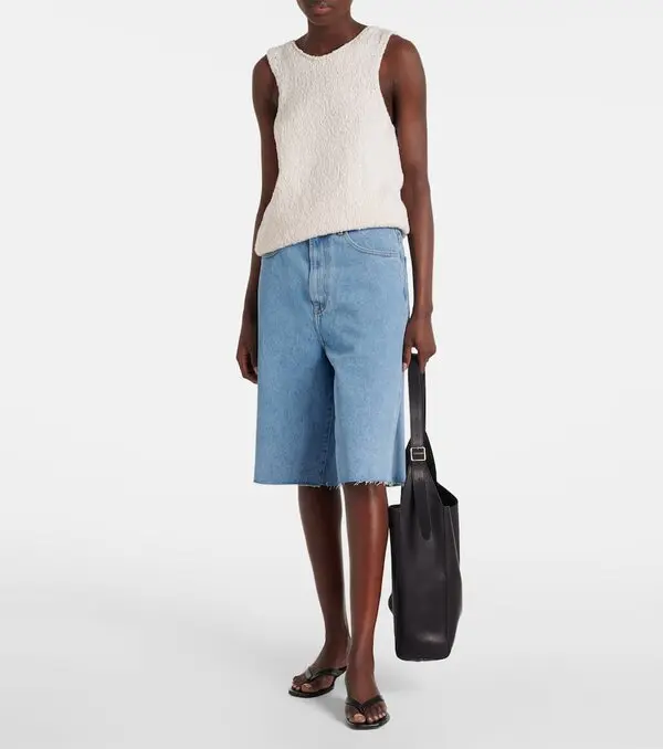 RÓHE Oversized Denim Shorts - Blue