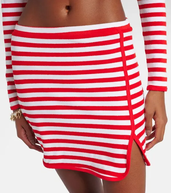 Jade Swim Striped Terry Miniskirt