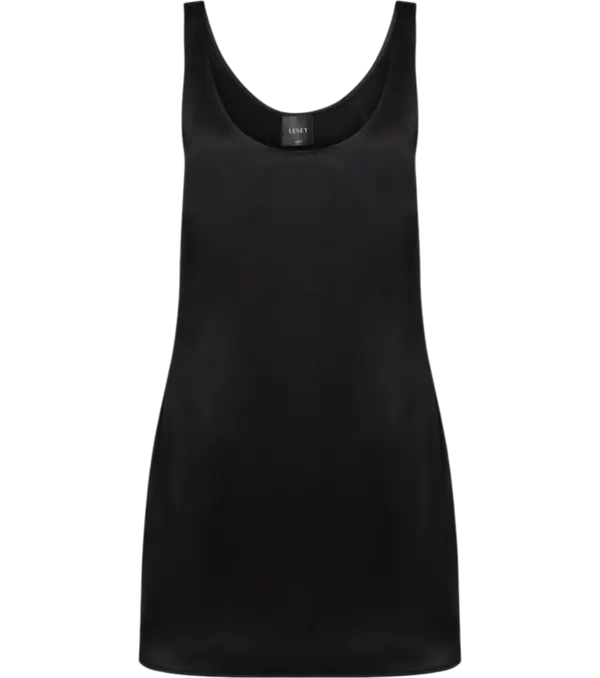 LESET Barb Satin Slip Dress
