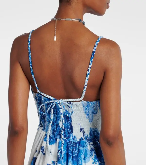 Poupette St Barth Cara Cotton Maxi Dress - Blue