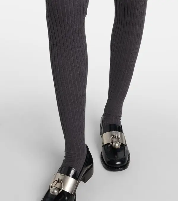 Prada Ribbed-knit Cotton-blend Tights