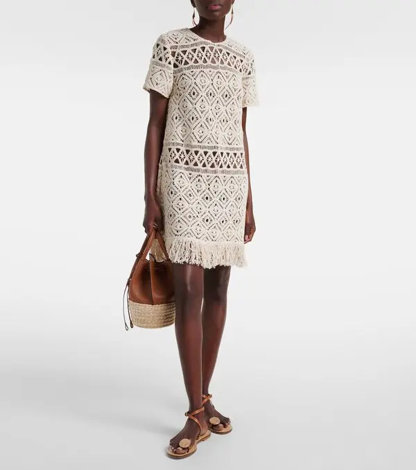 La DoubleJ Lacey Macramé Minidress