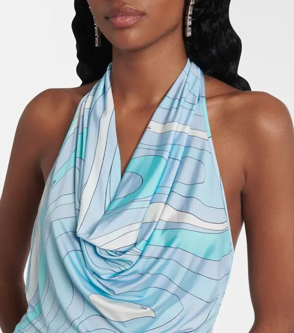 Emilio Pucci Marmo Halterneck Maxi Dress