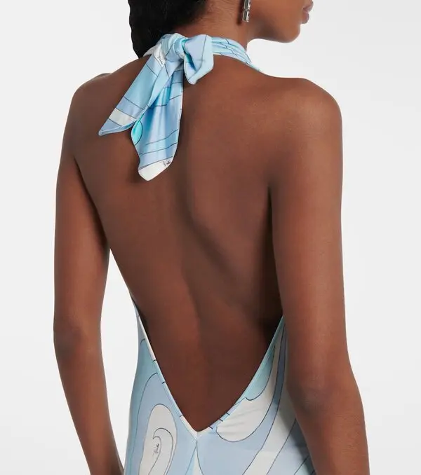 Emilio Pucci Marmo Halterneck Maxi Dress