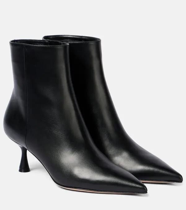 GIANVITO ROSSI Leather Ankle Boots - Black