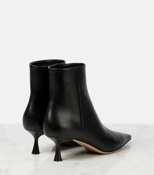 GIANVITO ROSSI Leather Ankle Boots - Black