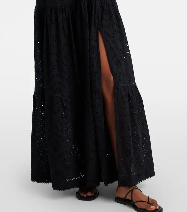 Poupette St Barth Perla Embroidered Maxi Dress